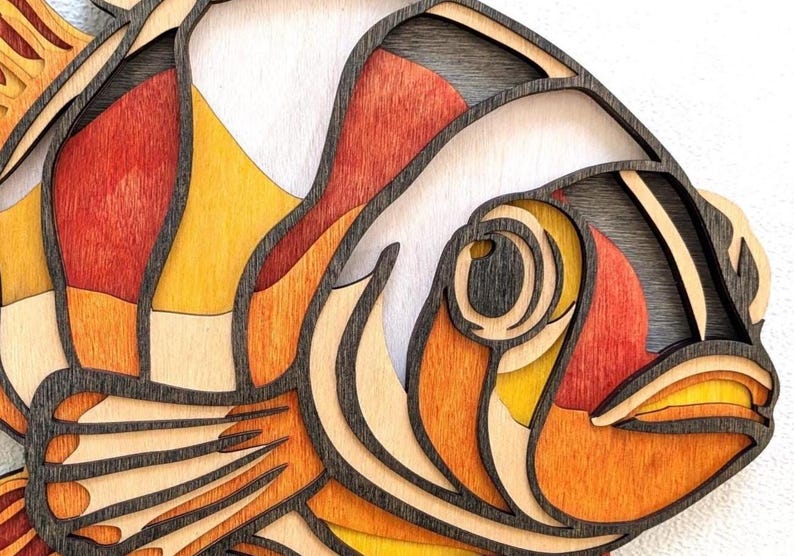 3D Clownfish Wood Wall Art – Layered Ocean Nursery Decor - Etsy