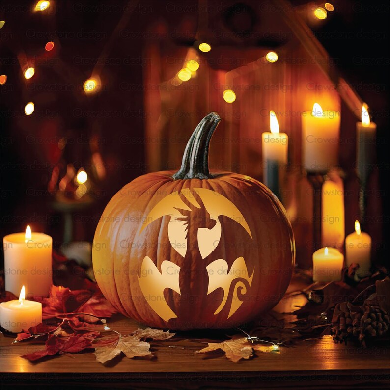 Dragon Guard Halloween Pumpkin Carving Stencil:printable Jack-o-lantern ...