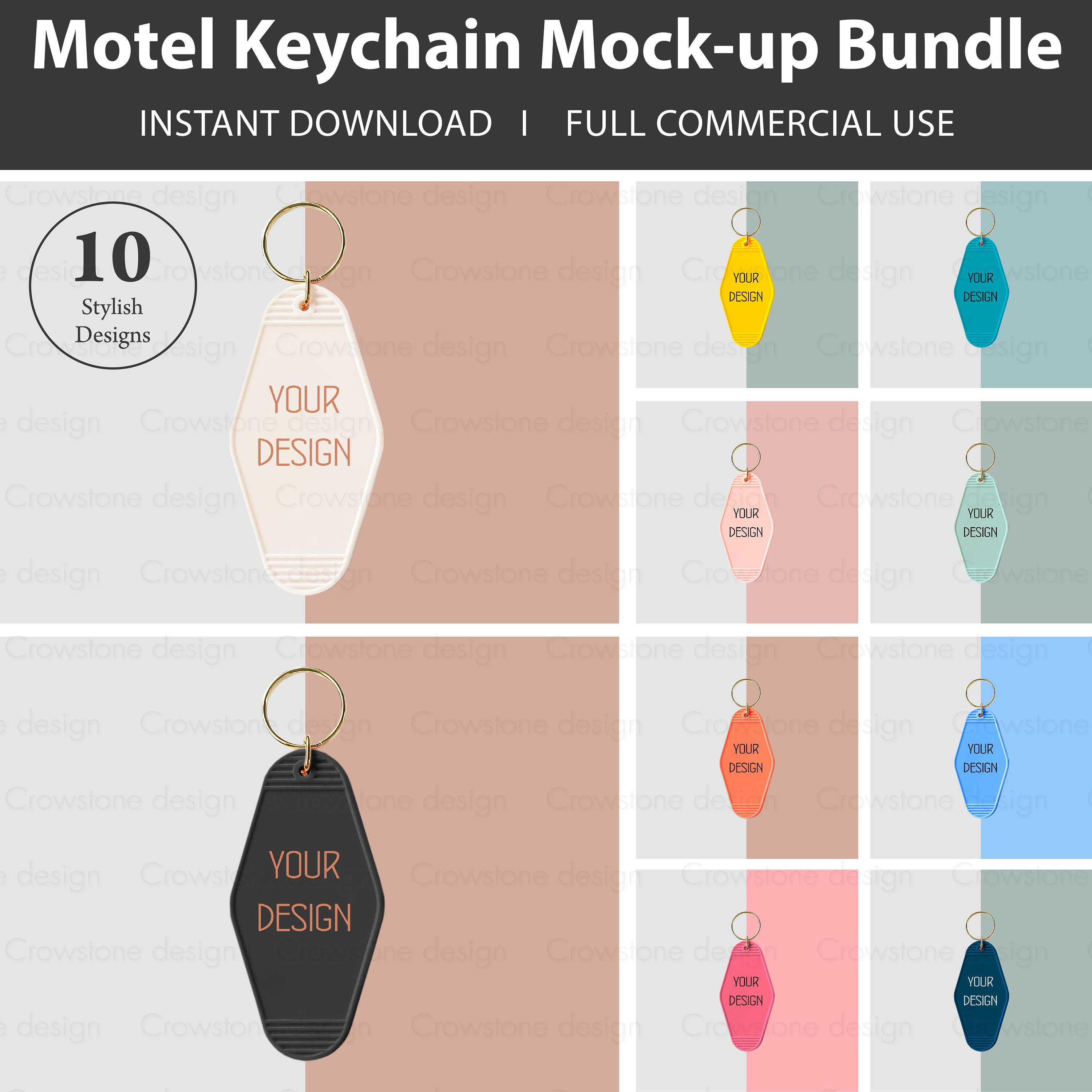 10 Vintage Motel Key Chain Mock up Bundle, Commercial Use, Stylish ...