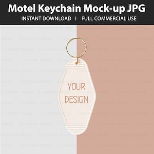 Vintage Motel Key Tag Mock Up, Commercial Use, Stylish Aesthetic Mockup ...