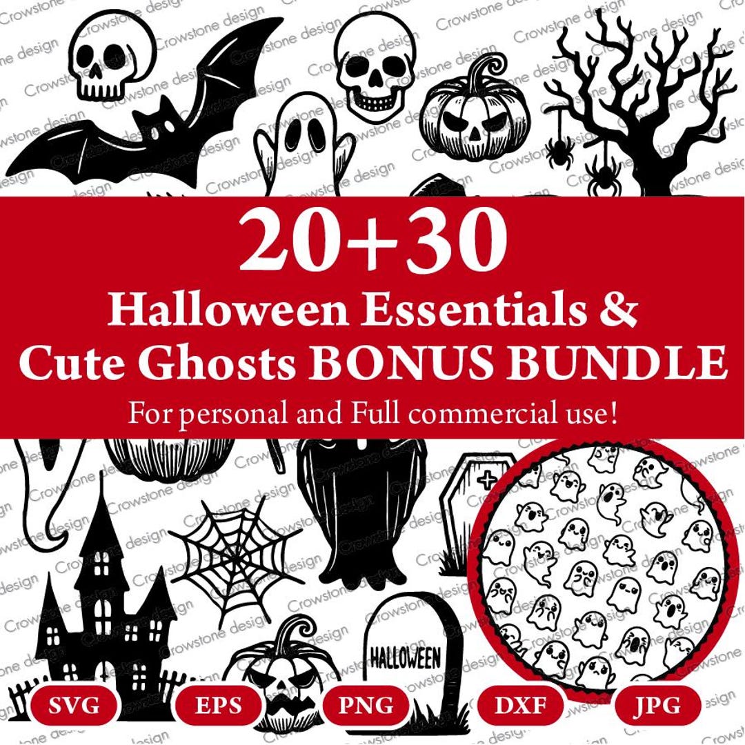 20 Halloween Essentials SVG Bundle, Laser Cut Files, Halloween Decor ...