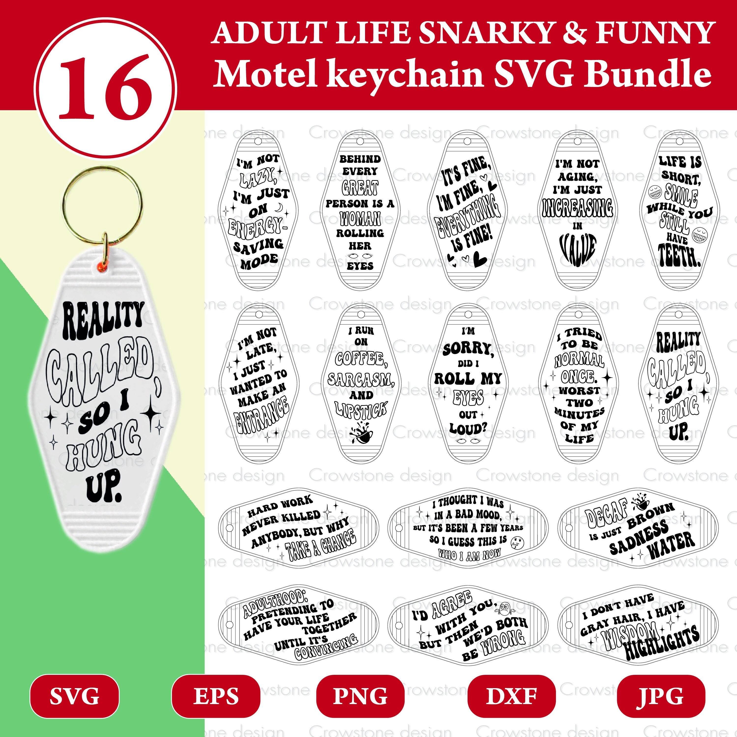 16 Snarky Funny Sarcastic Hotel Keychain SVG Bundle,motel Keychain Svg ...