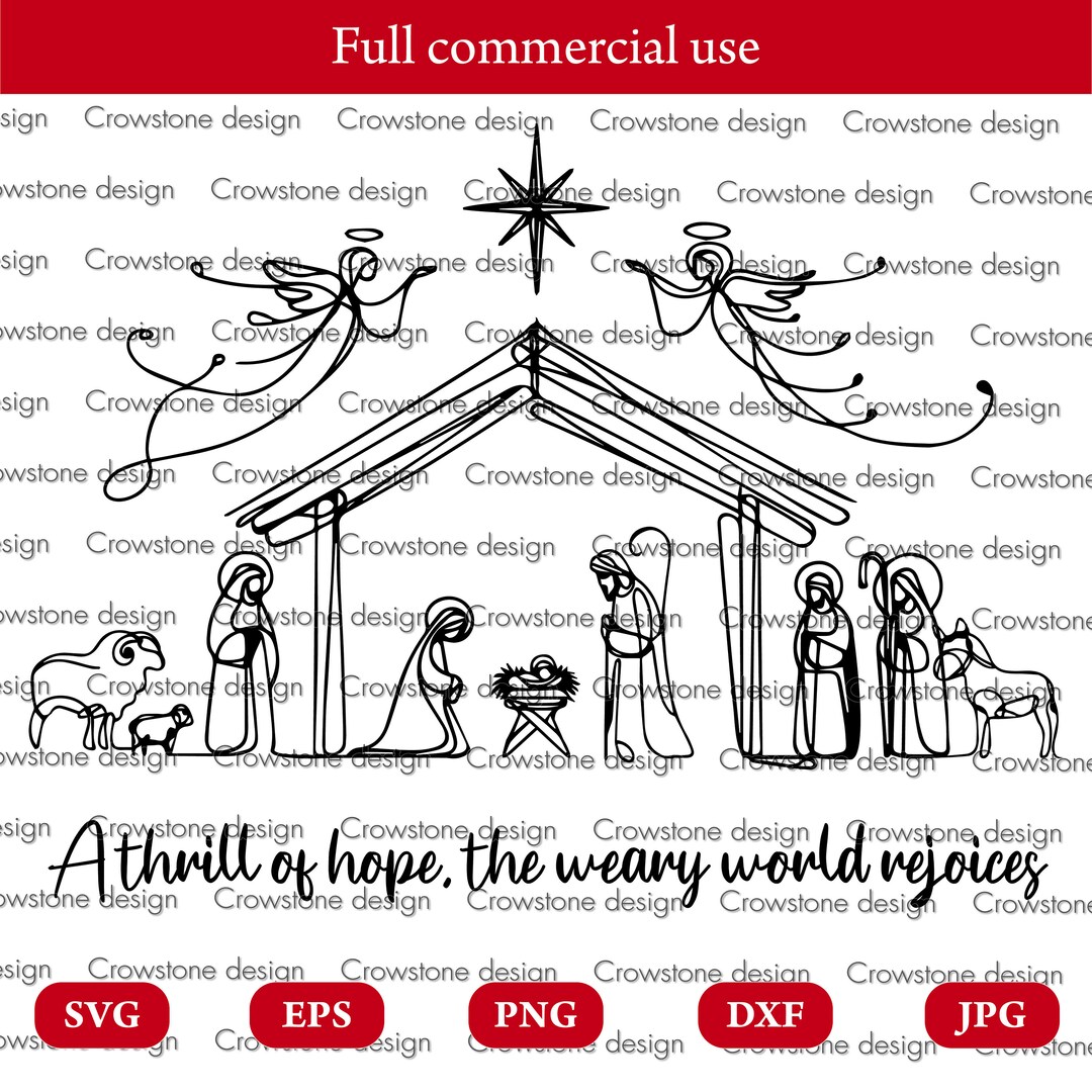 A Thrill of Hope,nativity Svg,christian Christmas Svg,jesus Christmas ...