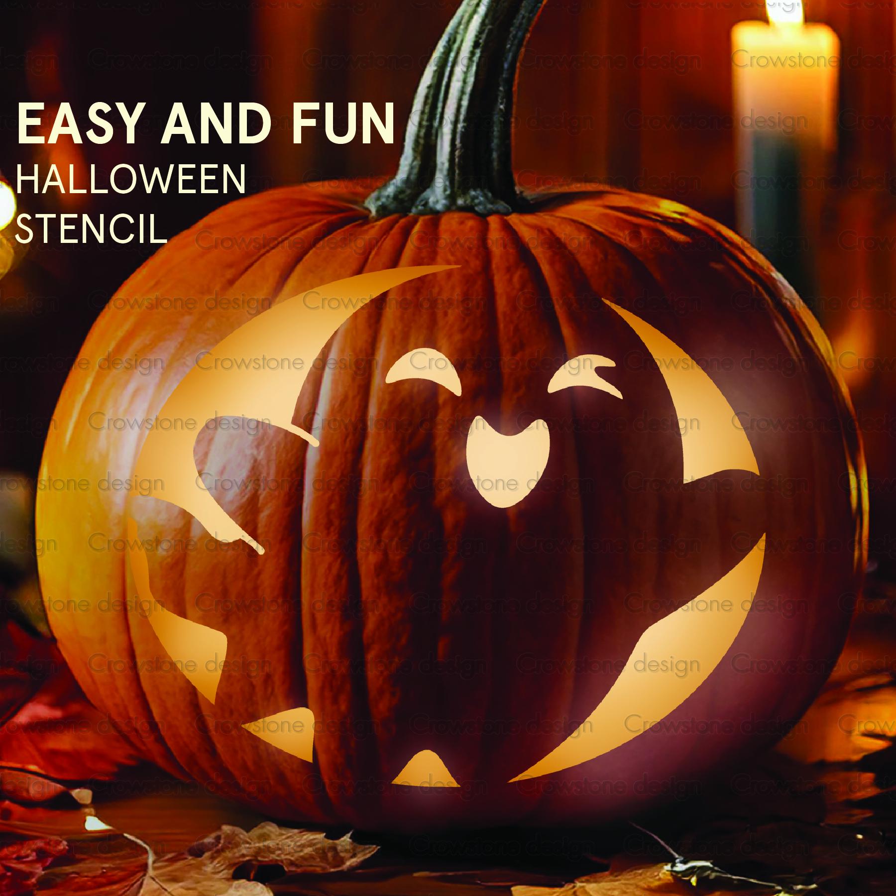 Printable Cute Kawaii Ghost Pumpkin Carving Stencil,halloween Pumpkin ...