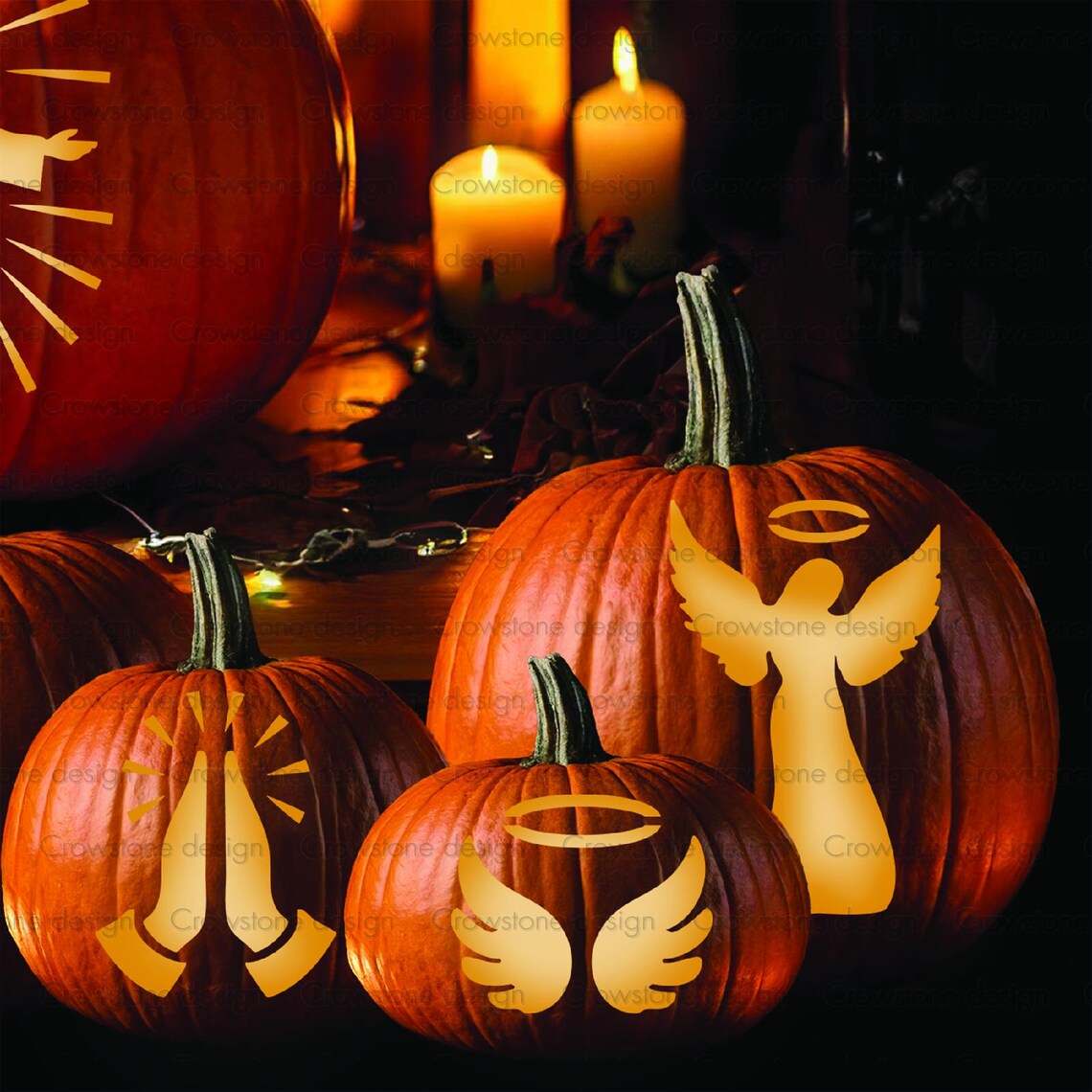 7 Christian Halloween Pumpkin Carving Stencils,printable Religious ...