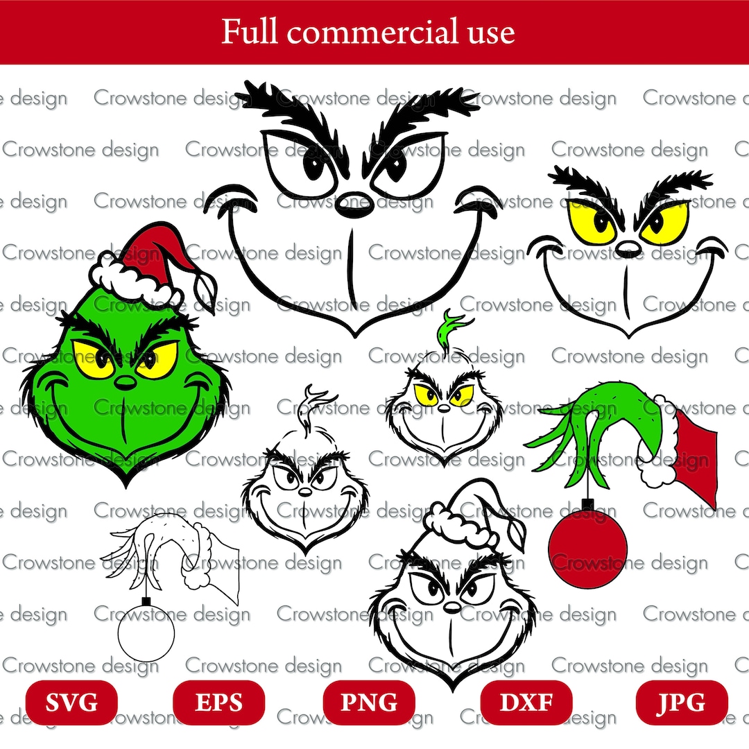 Grinch Svg, Grinch Face SVG, Grinch Christmas Decorations,grinchy Face ...