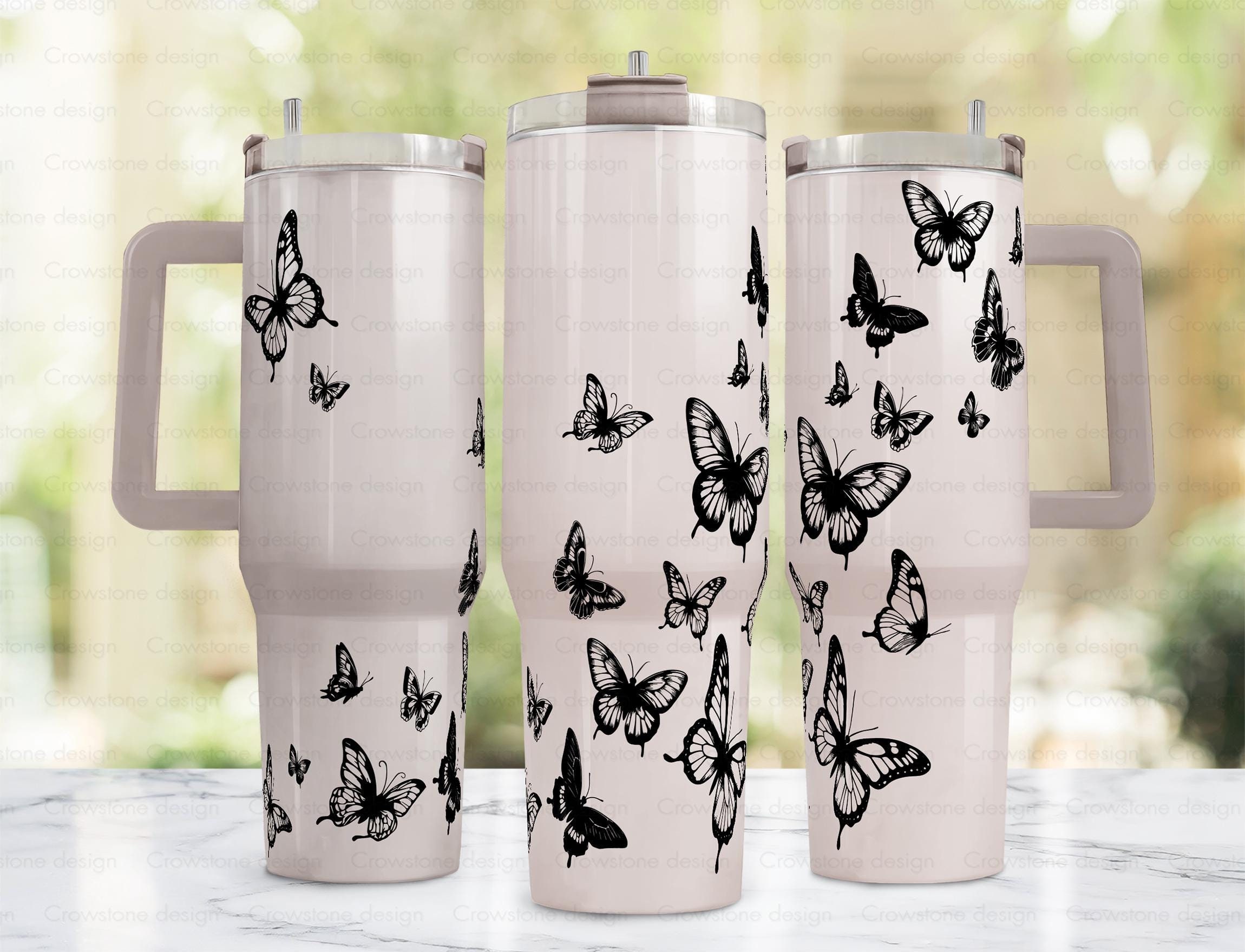 Butterfly Tumbler Wrap SVG, 40 Oz Stanley Tumbler Full Wrap,laser ...
