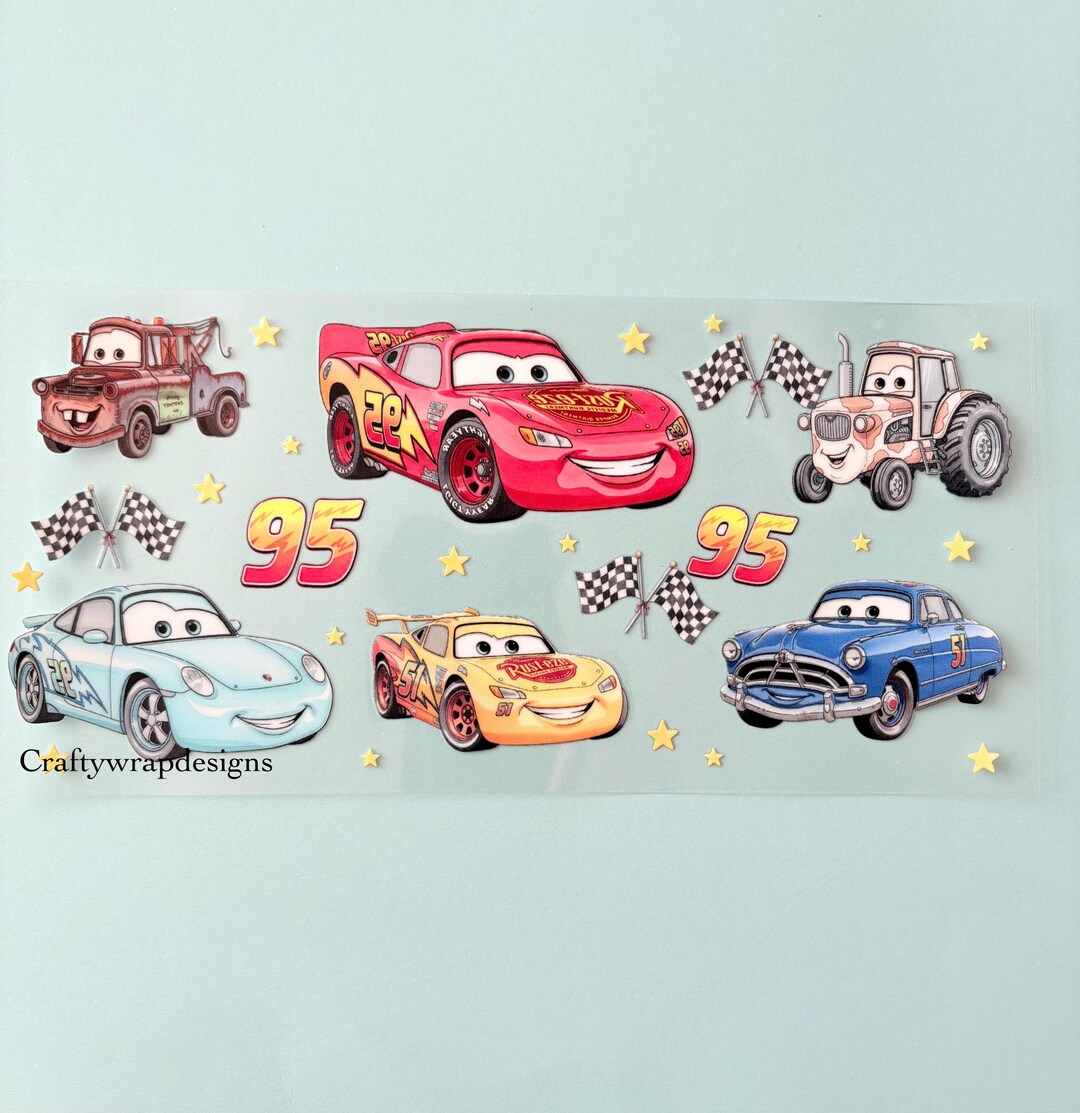 Cars UV DTF Cup Wrap, Uvdtf Stickers for Cups and Tumblers, Permanent ...
