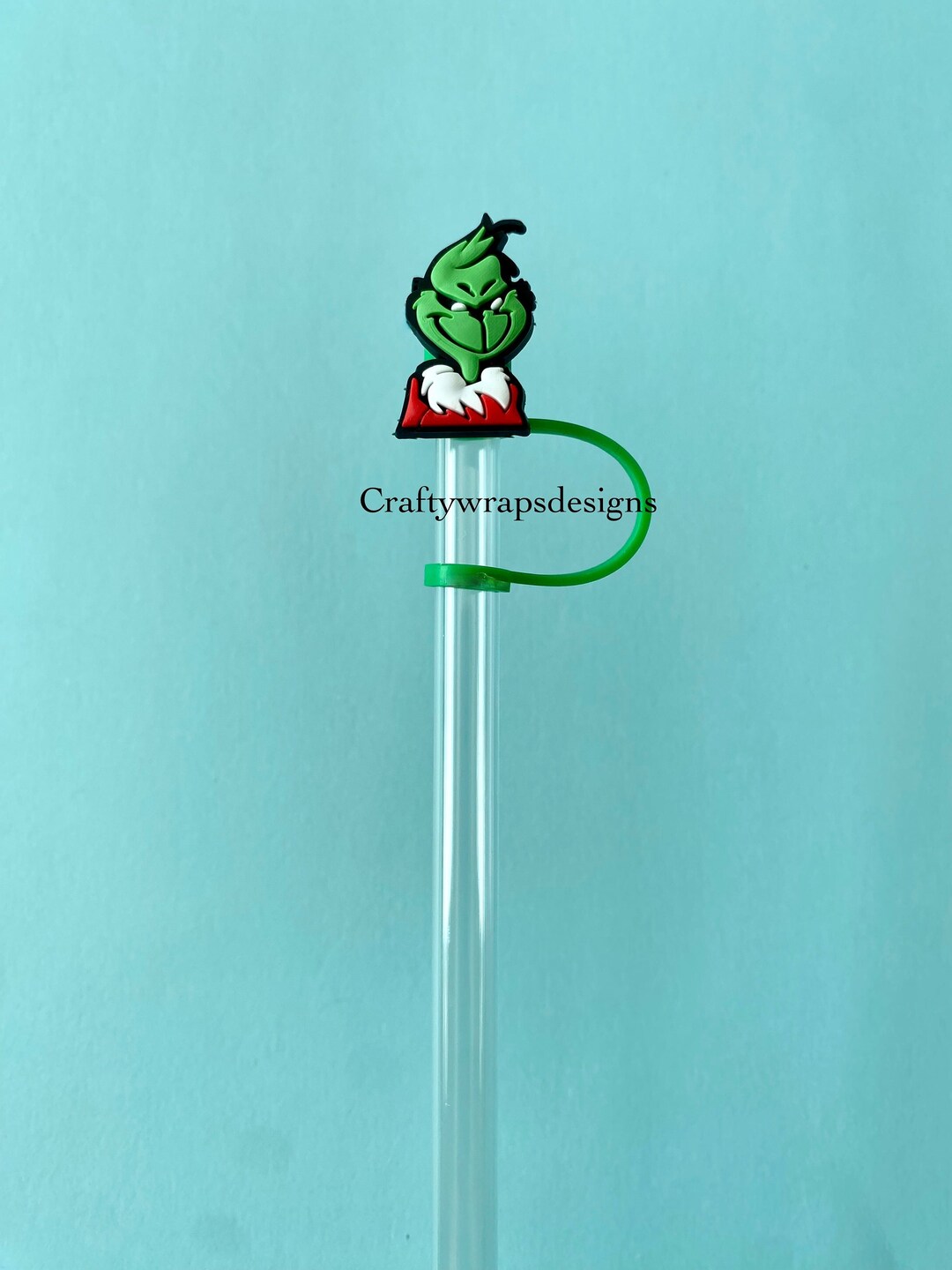 Grinch Christmas Straw Topper: Silicone Straw Charm - Etsy