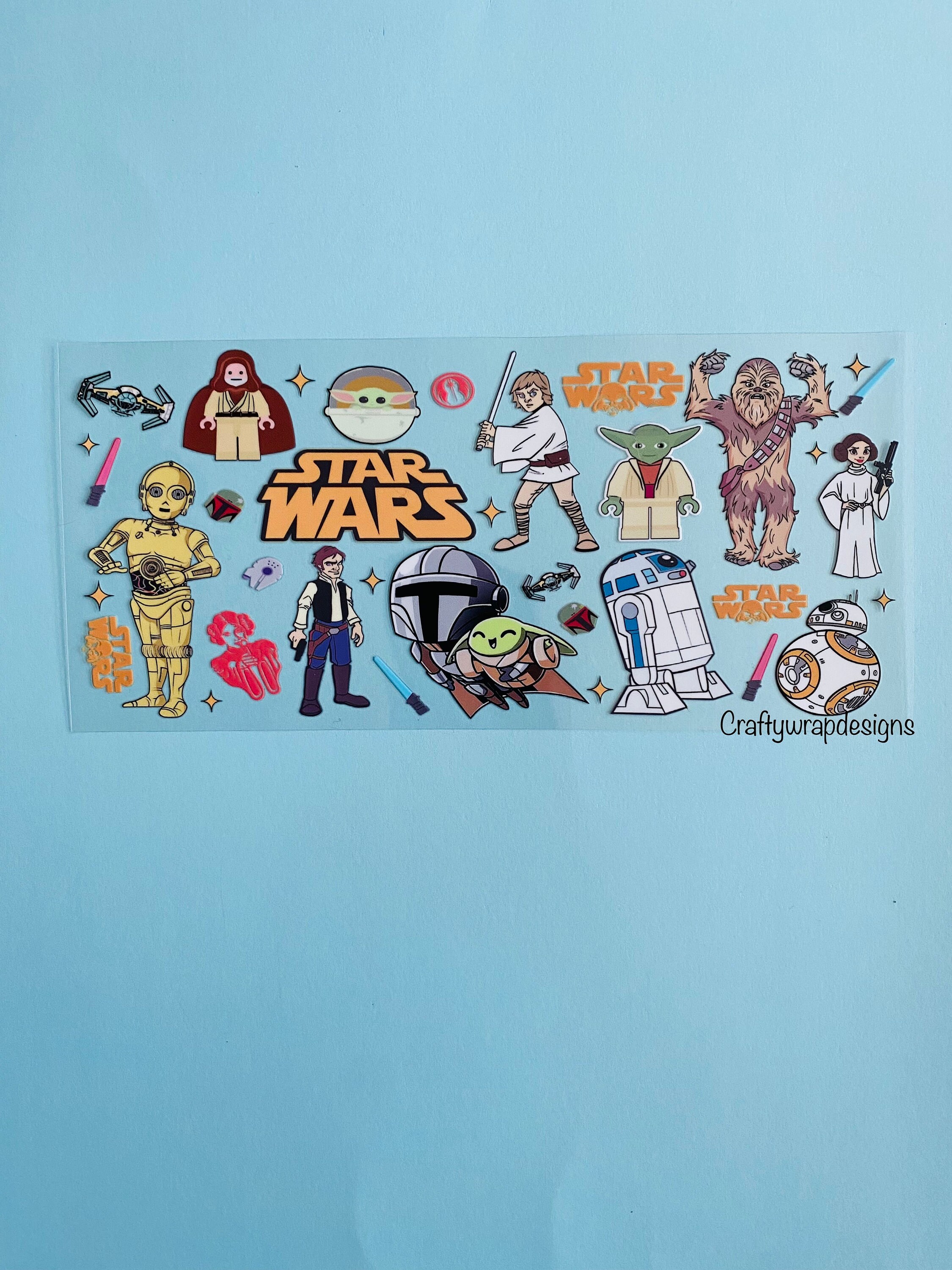 Uvdtf Star Wars Themed Cup Wrap, Star Wars Character Themed Uv Dtf Cup ...