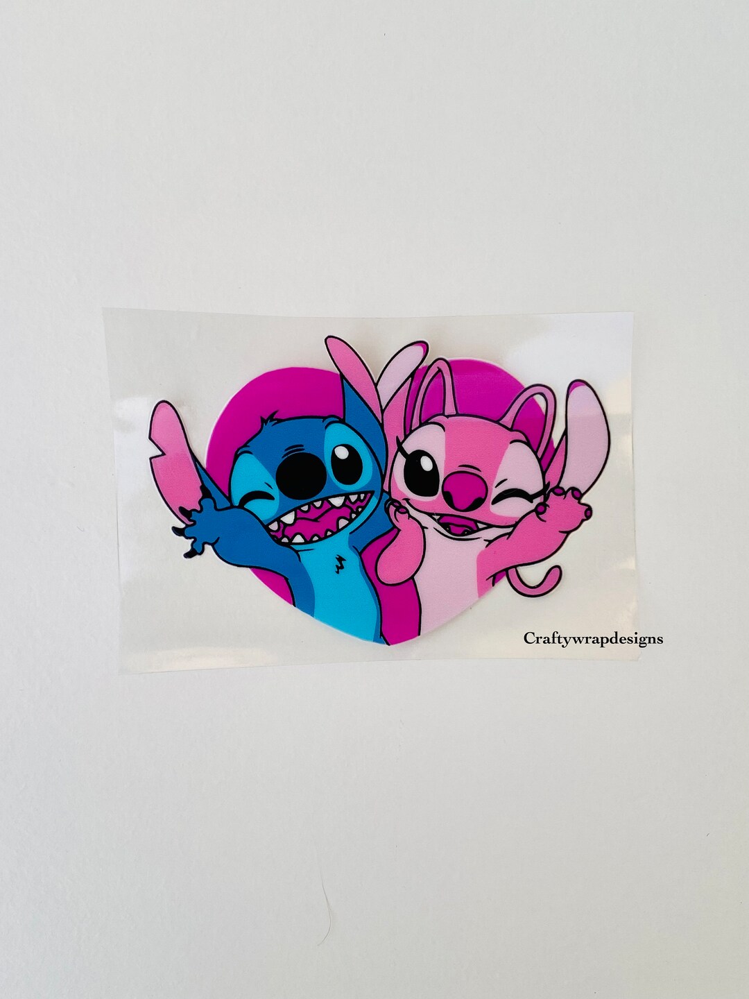Stitch & Angel UV DTF Decal: Ready to Apply, Permanent Sticker (4 Inch ...