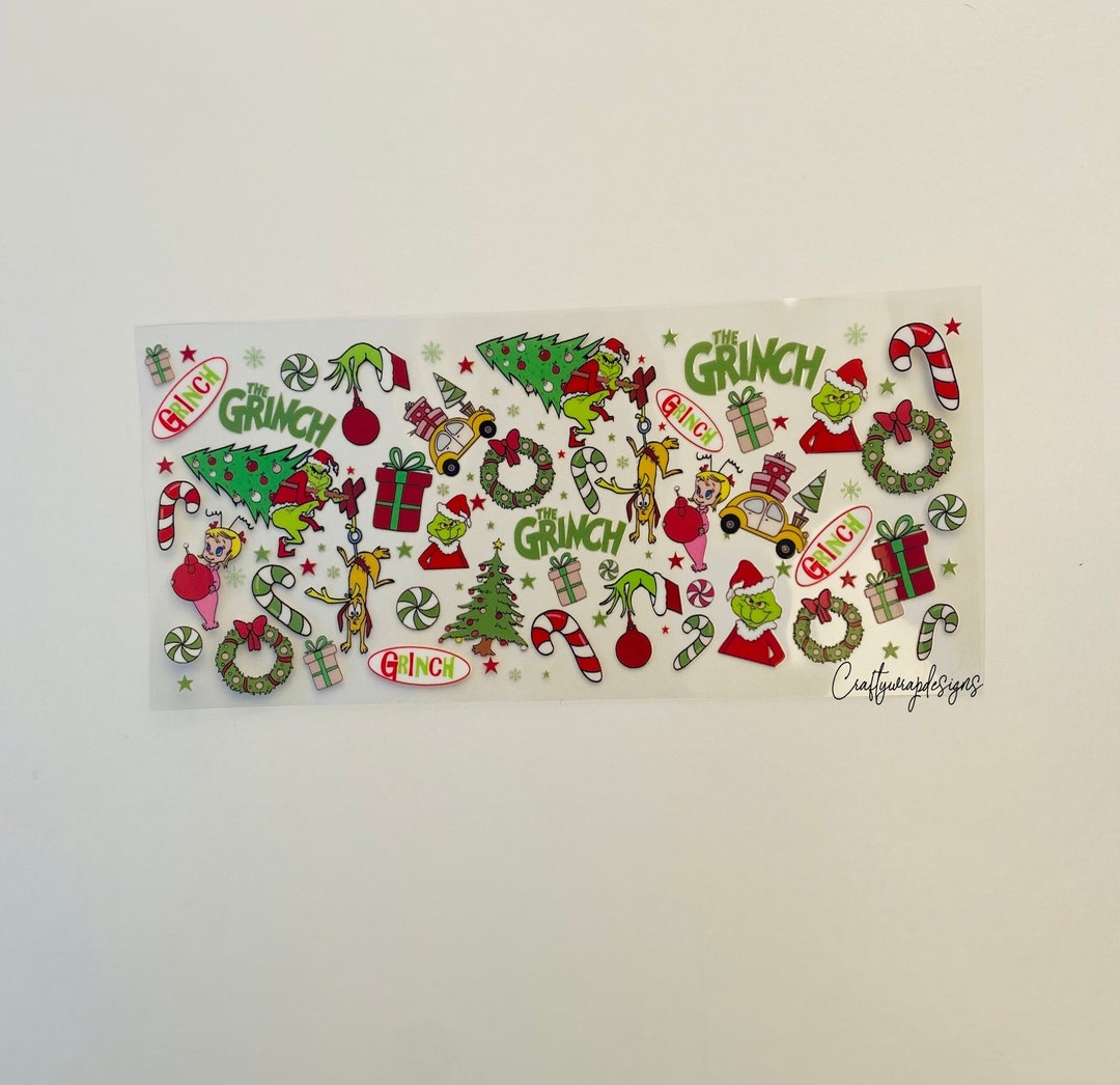 Uv Dtf Grinch Cup Wraps Christmas Cup Wraps Ready to Ship - Etsy