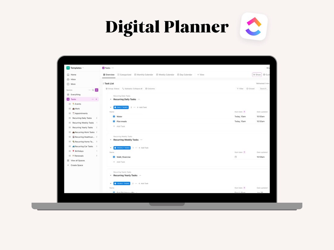 Clickup Digital Planner | Personal Planner | Digital Planning | Clickup ...