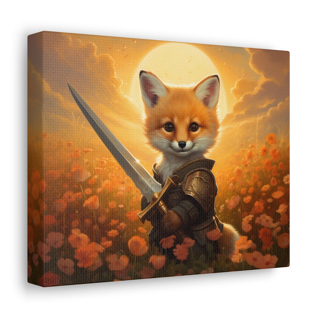 Adorable Fantasy Fox Knight 10x8 Canvas Wrap - Etsy