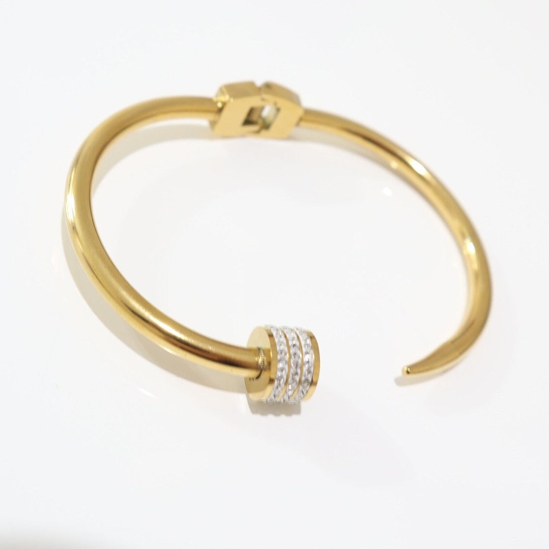 Nail Cuff / Beautiful Design Nail Bracelet With Zircon Stones / Nail ...