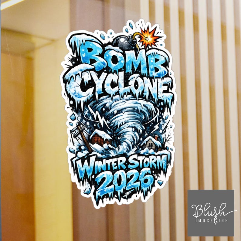 Lineman Winter Storm Bomb Cyclone 2026 Blizzard Hard Hat Sticker for ...