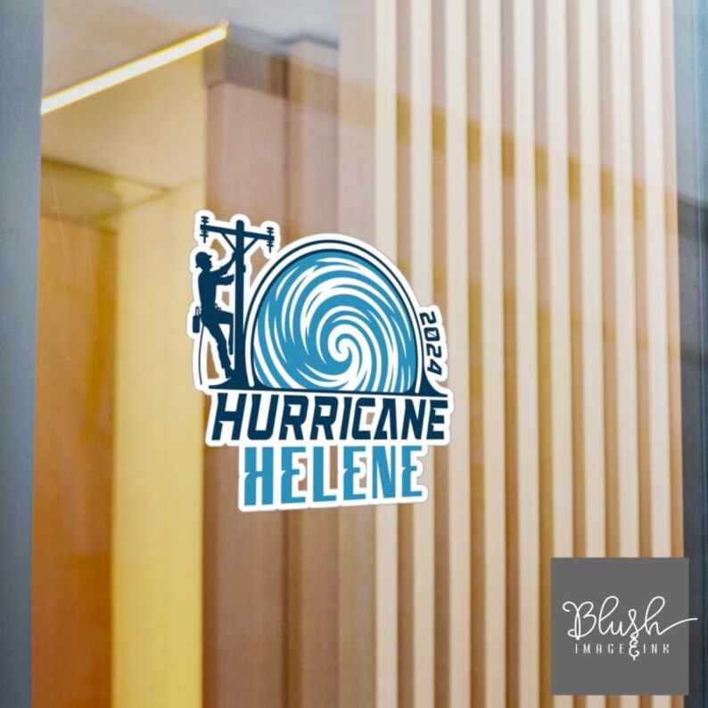 Hurricane Helene 2024 Hard Hat Decal Lineman Gift 2024 Hurricane Helene ...