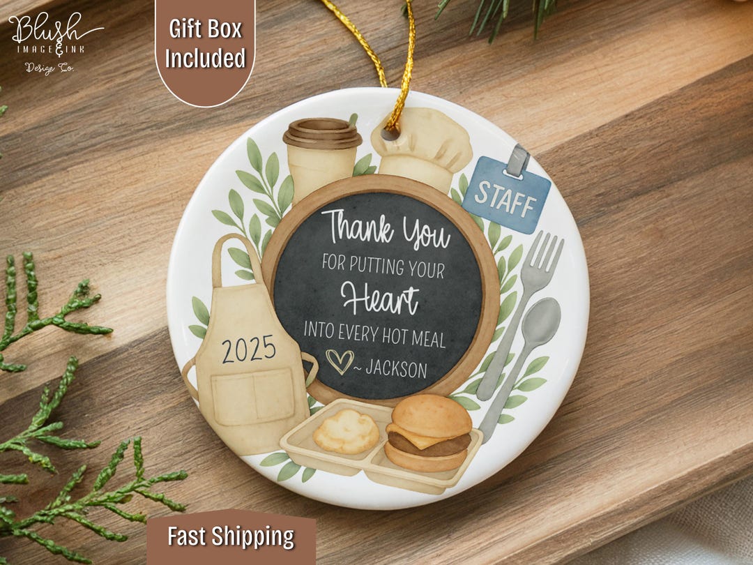 Lunch Lady Ornament Thank You Cafeteria Staff Gift School Cafeteria ...