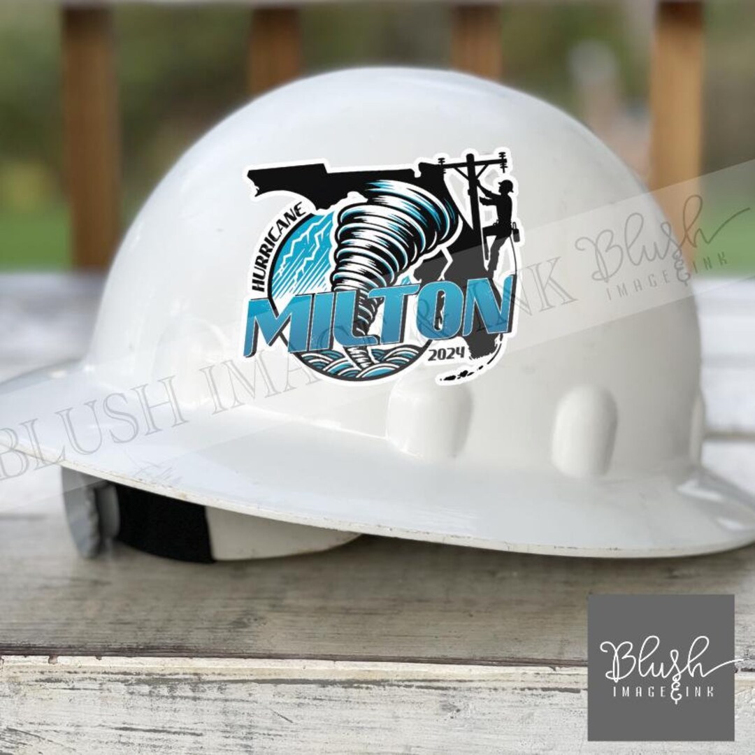 2024 Hurricane Milton Lineman Hard Hat Sticker Tropical Storm Florida ...