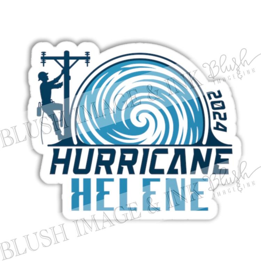 Hurricane Helene 2024 Hard Hat Decal Lineman Gift 2024 Hurricane Helene ...