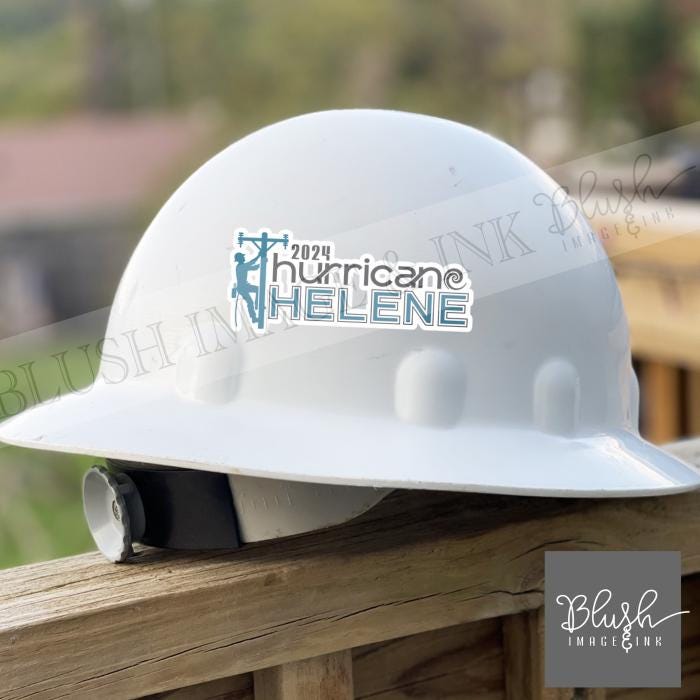 Hurricane Helene 2024 Hard Hat Decal 2024 Hurricane Helene Florida ...
