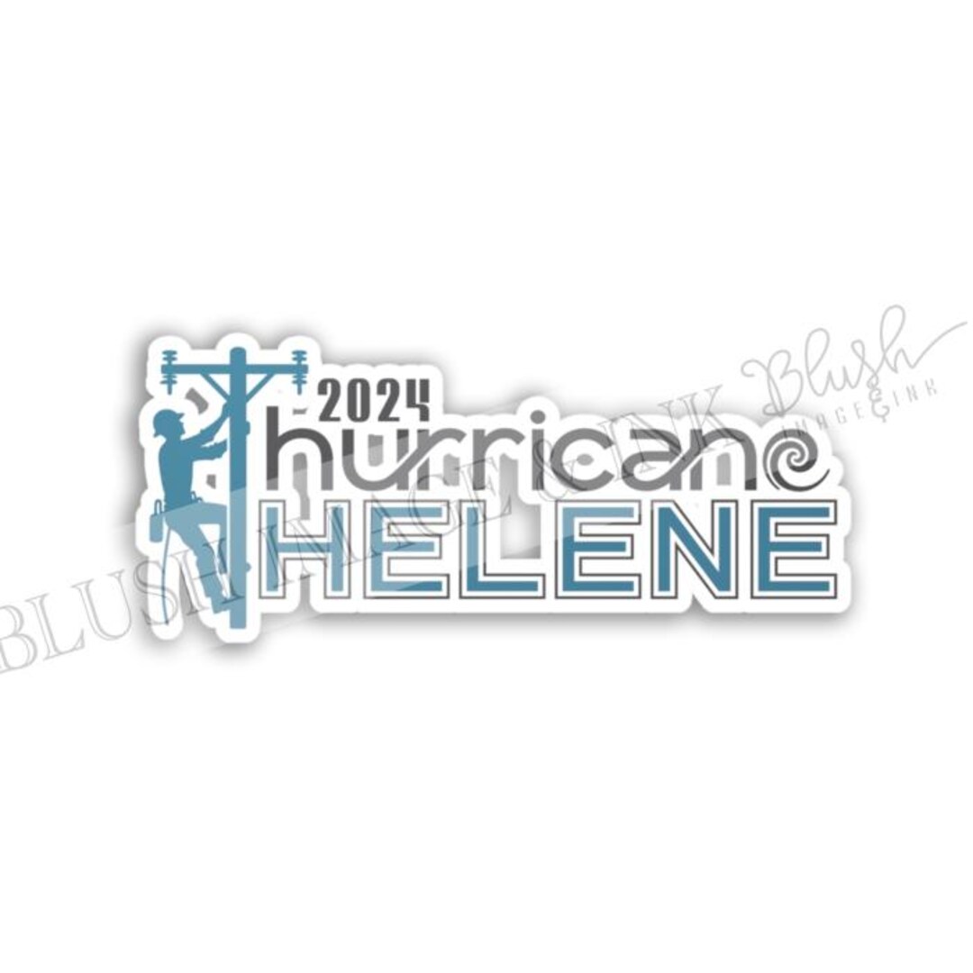 Hurricane Helene 2024 Hard Hat Decal 2024 Hurricane Helene Florida ...
