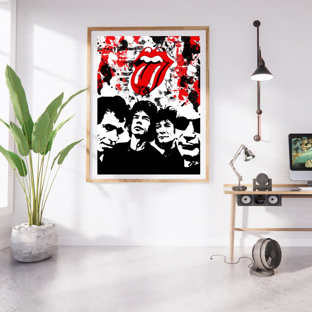 Rock Legends Digital Poster: Rolling Stone Iconic Design Instant ...