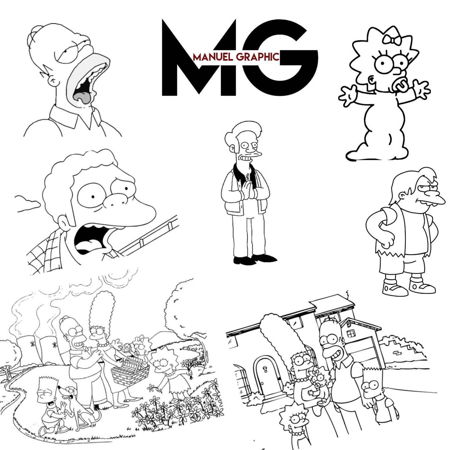 The Simpsons Coloring Book for Children - 50 A4 Pages Ready to Print ...