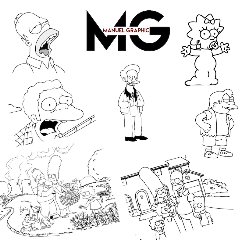 The Simpsons Coloring Book for Children - 50 A4 Pages Ready to Print ...