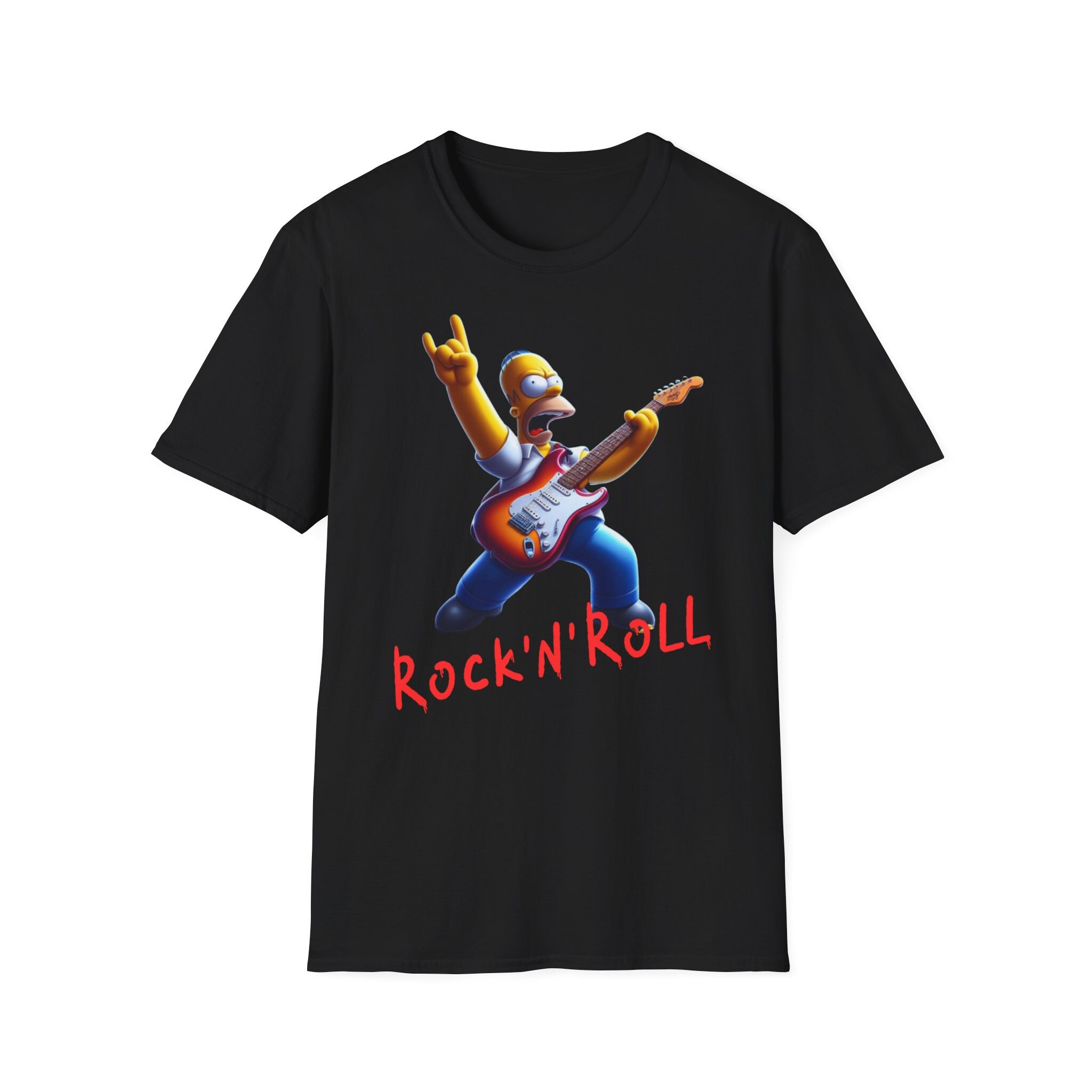 Homer Simpson Rock Singer Shirt Rock Music Tshirt With Loud Guitar - Etsy