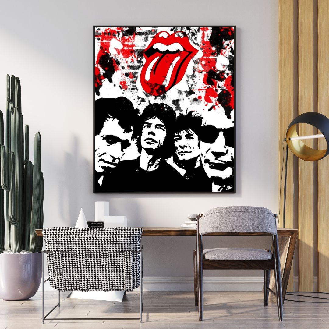 Rock Legends Digital Poster: Rolling Stone Iconic Design Instant ...