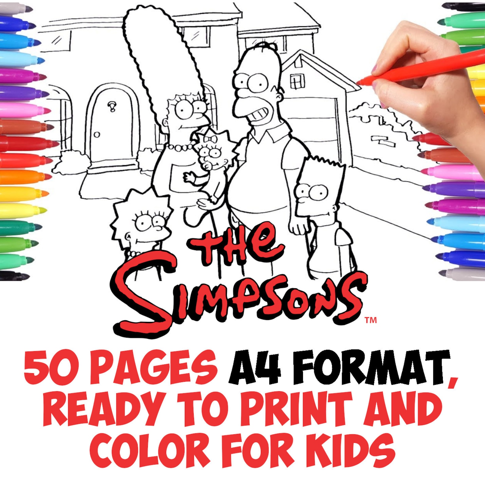 The Simpsons Coloring Book for Children - 50 A4 Pages Ready to Print ...