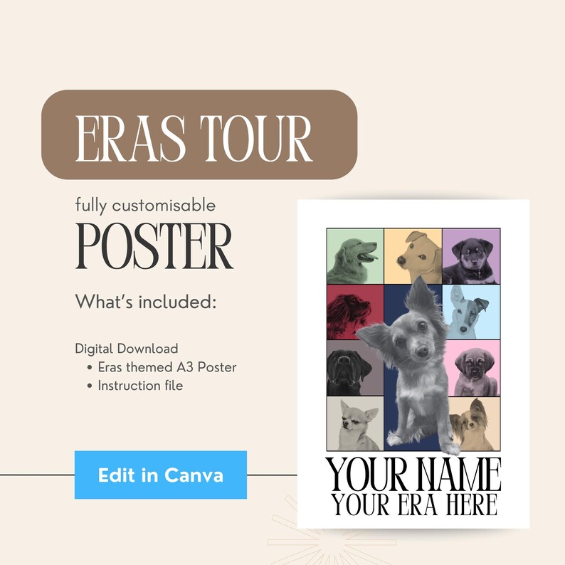 Eras Tour Poster Template: Customizable Canva Design (digital Download ...