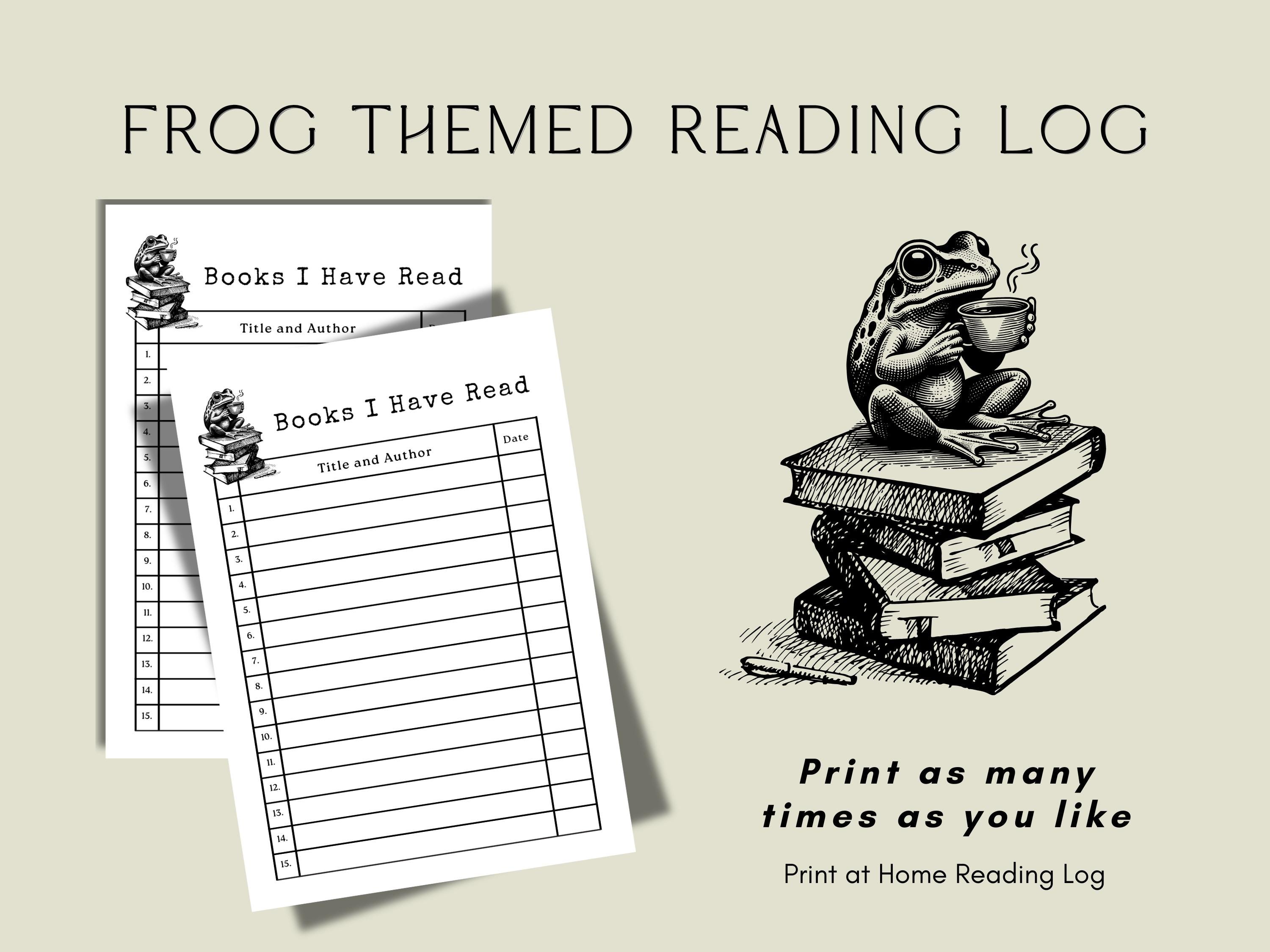 Frog Themed Printable Reading Log for Kids | Homeschool Printables ...