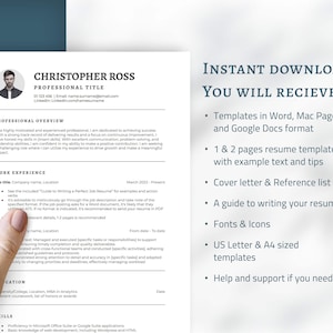 1-column MODERN MINIMALIST Resume With Photo. Templates in Word, Google ...