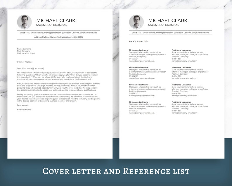 Sales Resume Template, Cover Letter & References (editable in Word ...