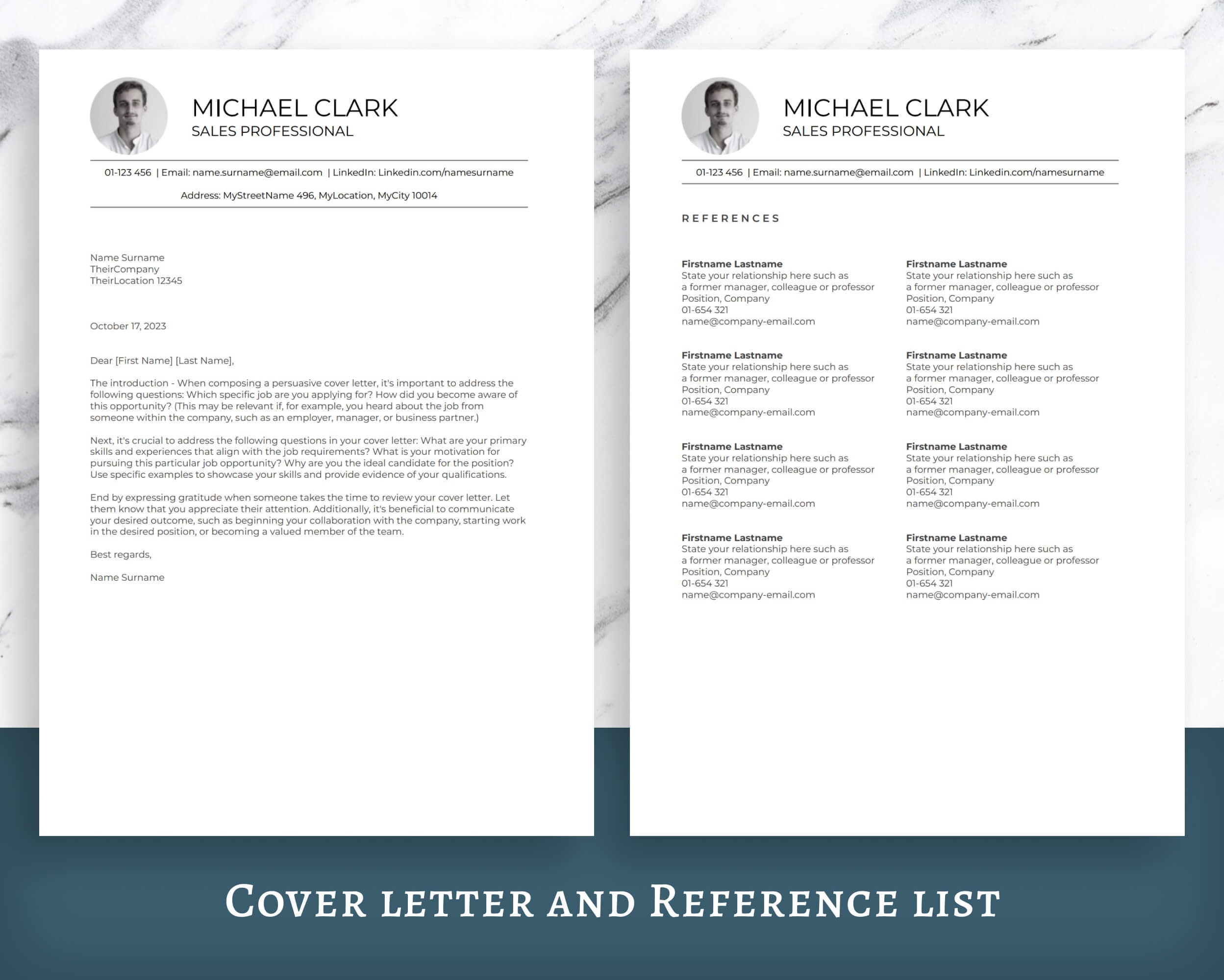 Sales Resume Template, Cover Letter & References (editable in Word ...
