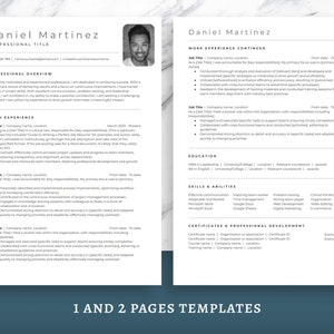 CLASSIC PROFESSIONAL 1-column Resume Template, Modern Resume Template ...
