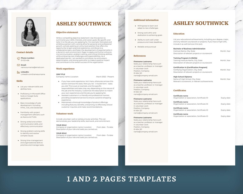 ENTRY LEVEL Skills Based Resume Template for Students, First Job, High ...
