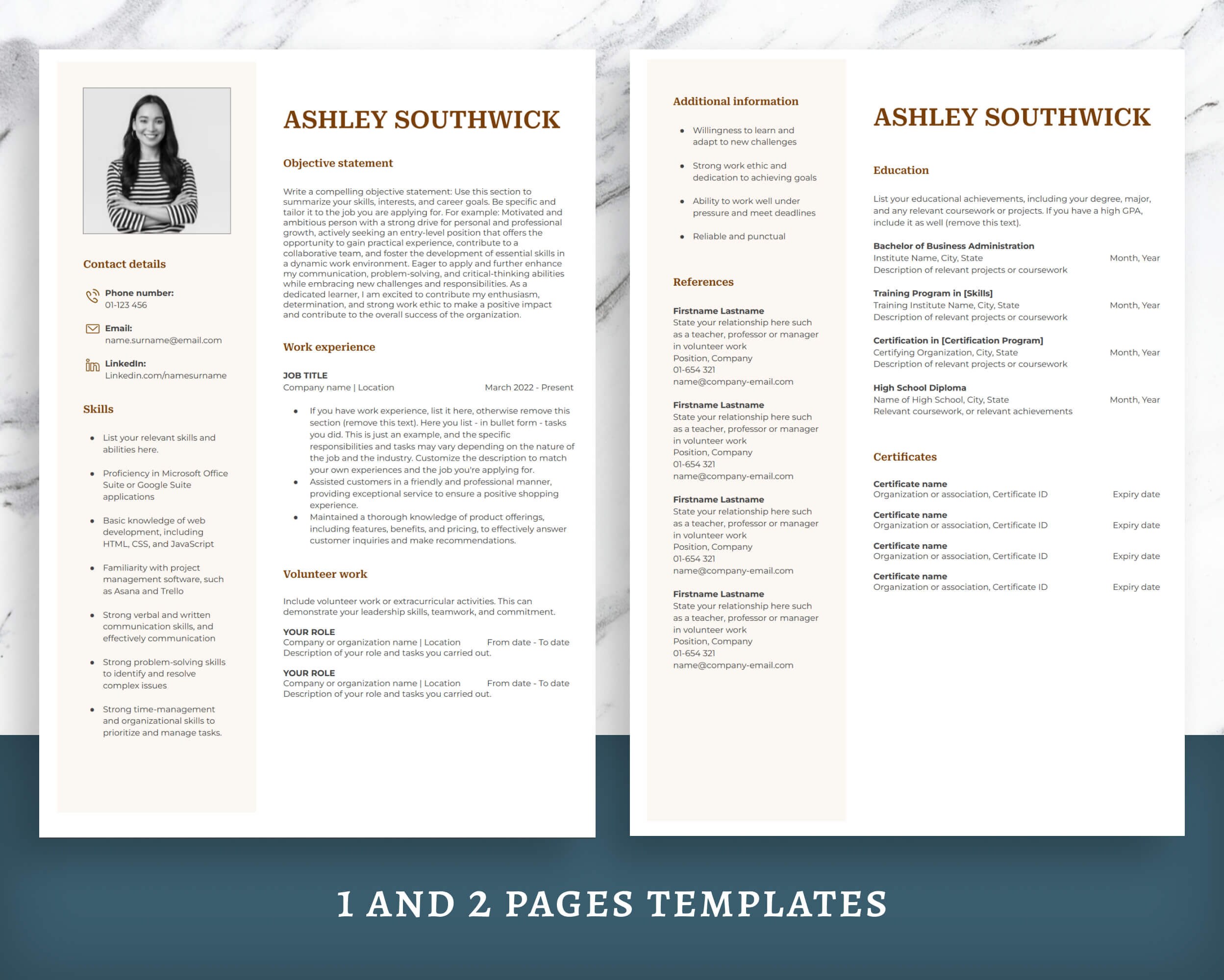 ENTRY LEVEL Skills Based Resume Template for Students, First Job, High ...