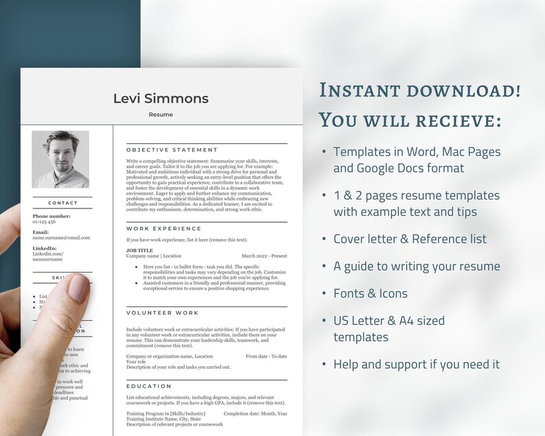 FIRST JOB Student Functional Resume Template. Skills-based CV for ...