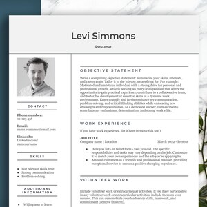 FIRST JOB Student Functional Resume Template. Skills-based CV for ...