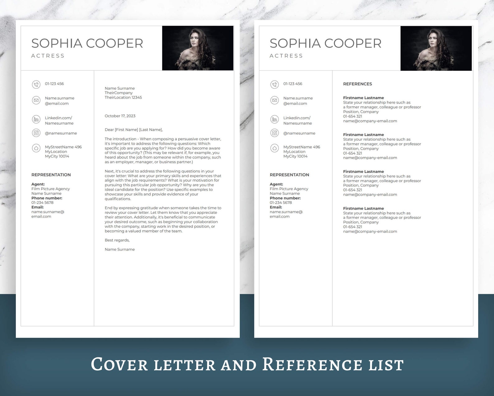 ACTRESS or Actor MODERN Resume for Theatre. Text & Sections Especially ...