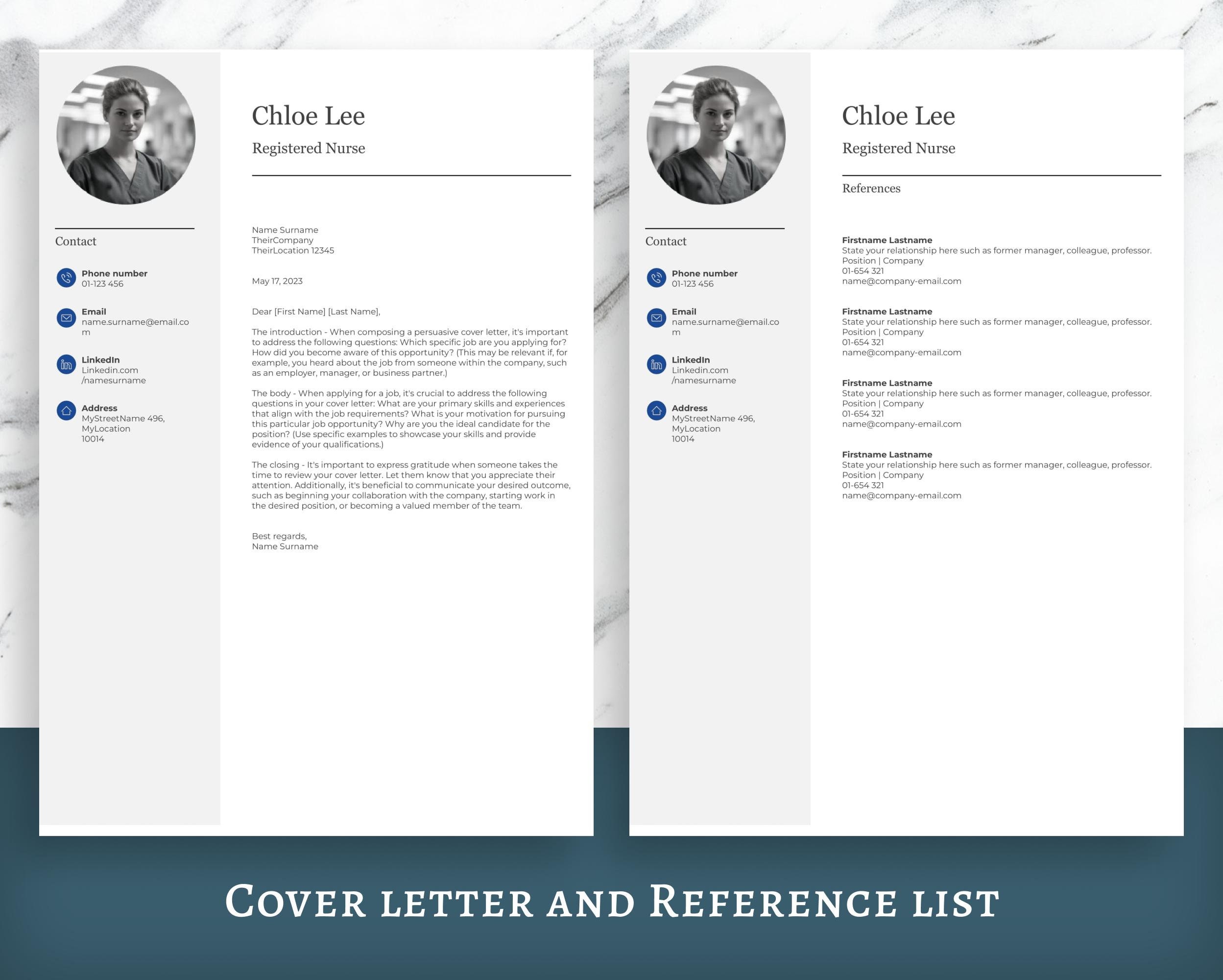 RN - REGISTERED NURSE Resume Template. Example Text and Sections ...