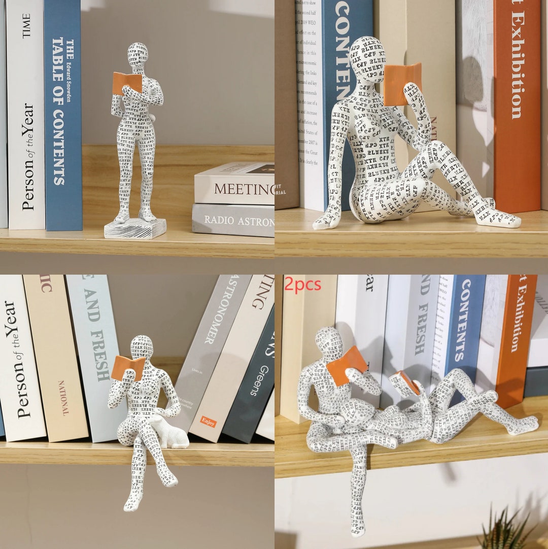 Reading Woman Resin Statue Desktop Decoration Ornament Home Living Room ...