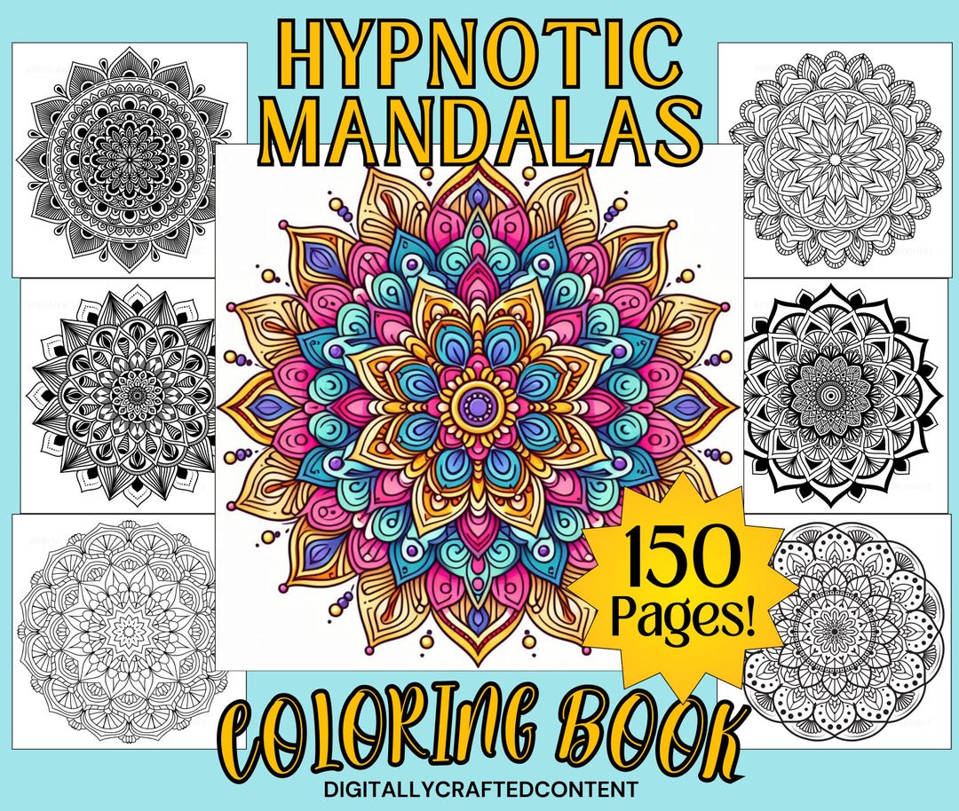 150 Mandala Coloring Pages | Printable & Digital Adult Coloring Book ...