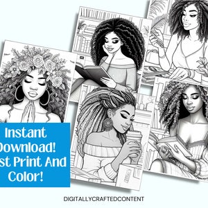 Black Women Coloring Pages the Peaceful Living Coloring Book 25 Page ...