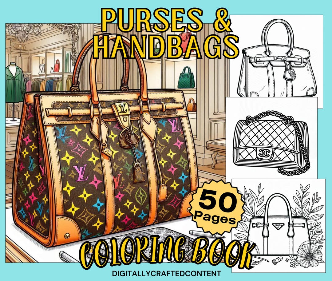 50 Purses & Handbags Coloring Book Pages | Popular and Trendy Handbags ...