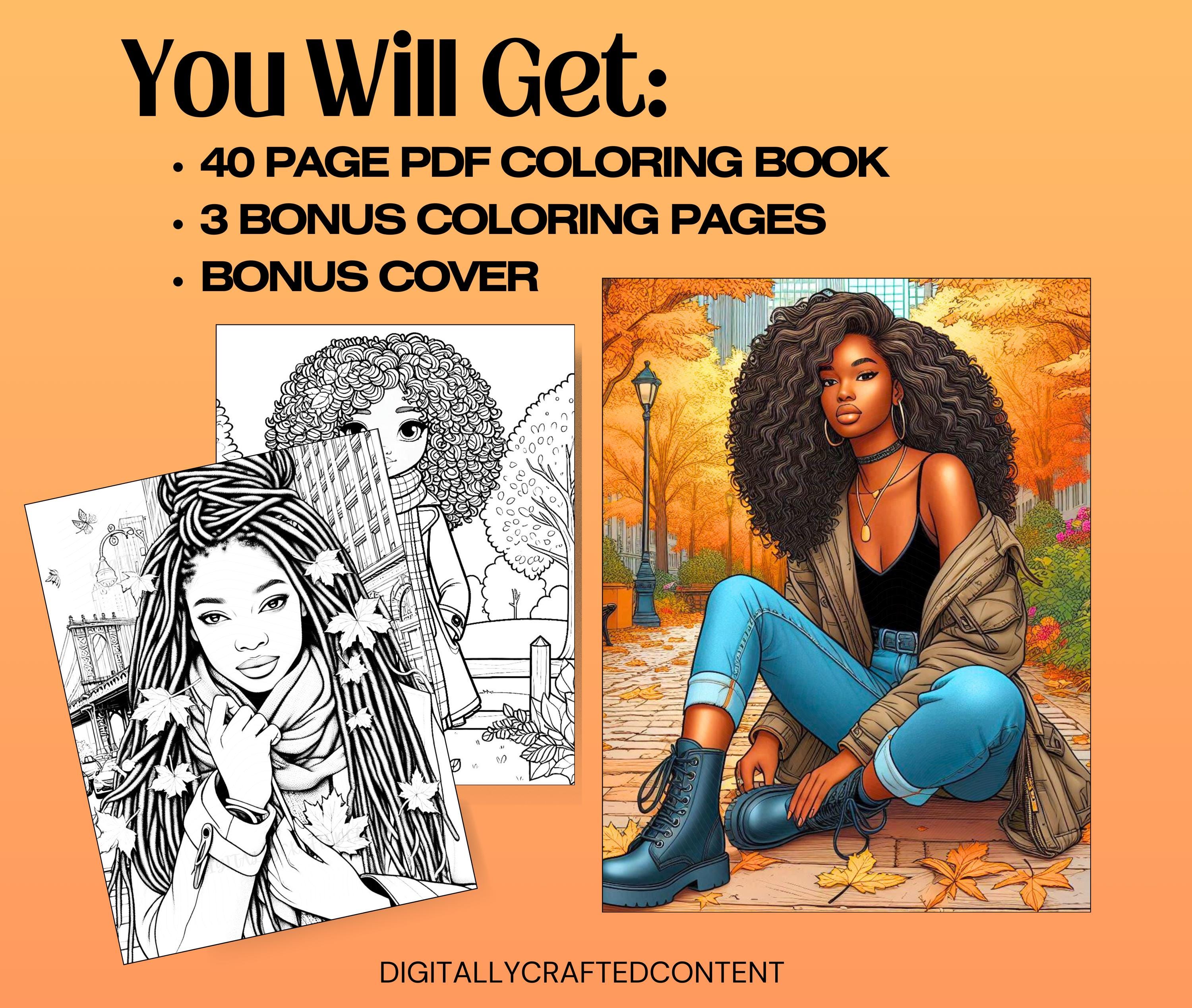 43 Black Women in Fall Coloring Pages | the Falling for Fall Coloring ...
