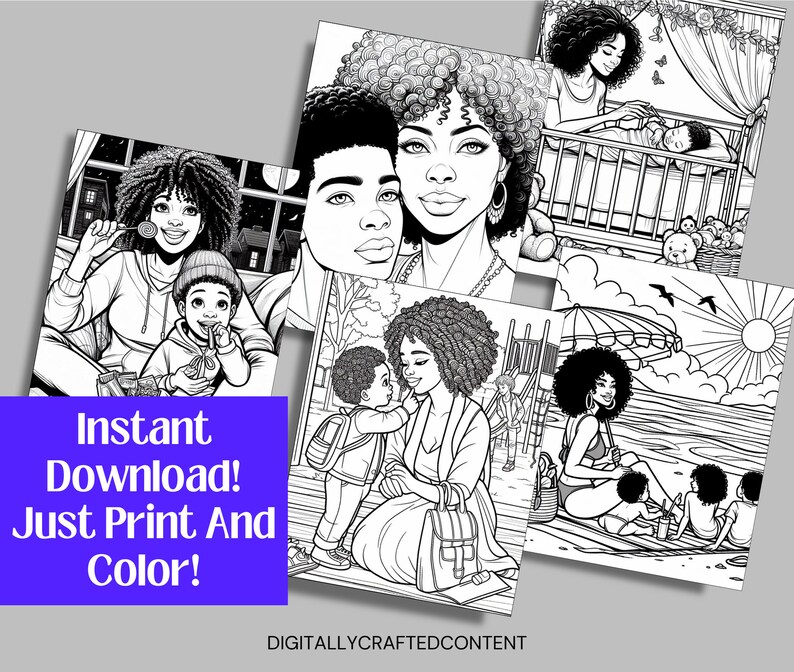 85 Page Mother and Children Coloring Pages A Mothers Love Coloring Book ...